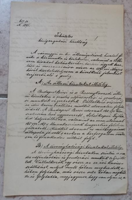 ORIGINAL DOKUMENT IZ 1895. GODINE