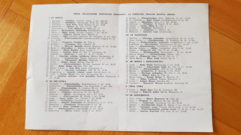 STARA PISAĆA MAŠINA - BISER - Slavko Rodić - Bugojno