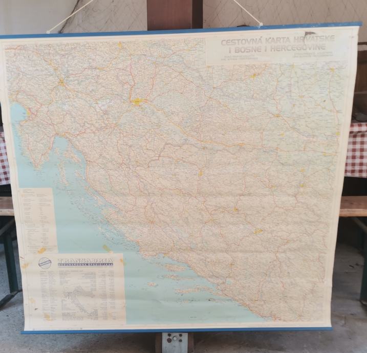 Stara cestovna karta Hrvatska i BIH