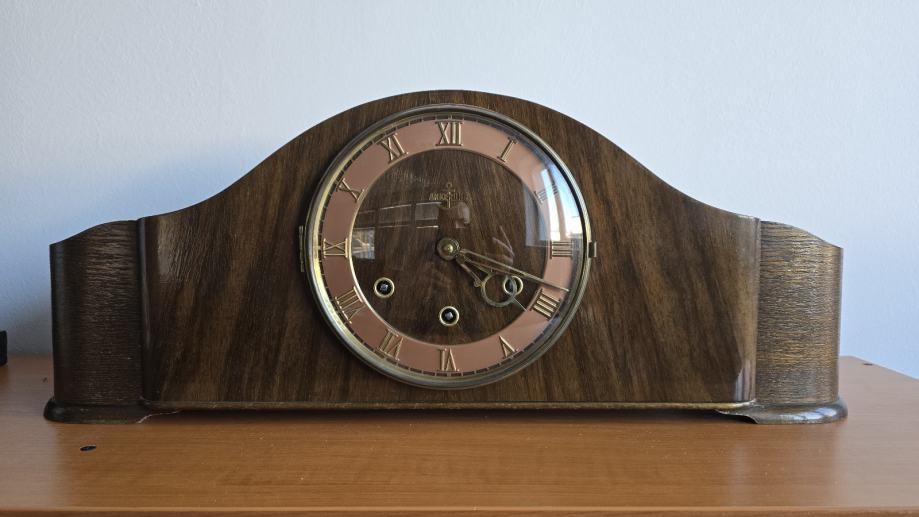 Stari njemački komodni sat, mehanički, drvo, BIG BEN