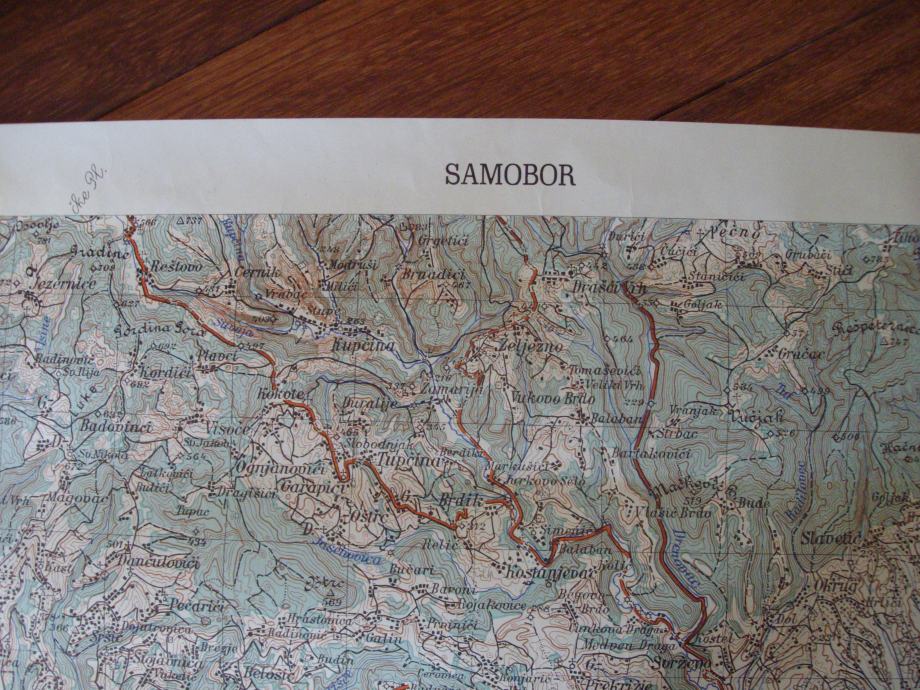 Topografska karta Samobora
