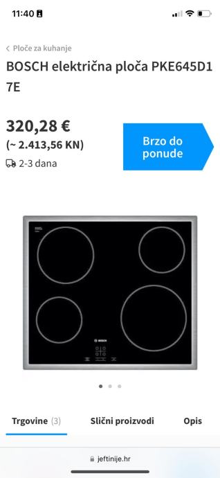 BOSCH električna ploča PKE645D17E