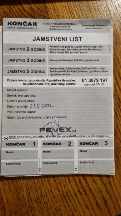 Plinski šednjak Končar SP6004P JAMSTVO