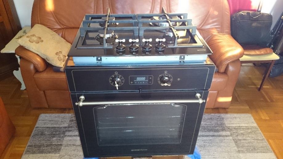 Ugradbena pećnica Gorenje Retro sa plinskom ugradbenom pločom i napa
