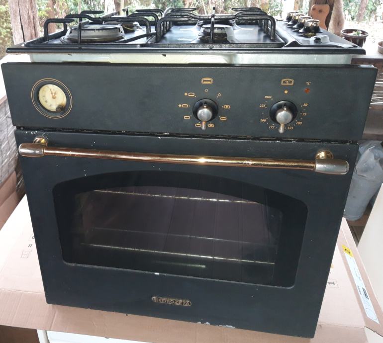 Ugradbena retro ventilatorska el.pećnica i ploča 4x plin - Eletrozetta