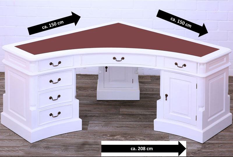 KUTNI RADNI STOL ANTIKNI / SHABBY CHIC RADNI STOL - MASIVNO DRVO, NOVO