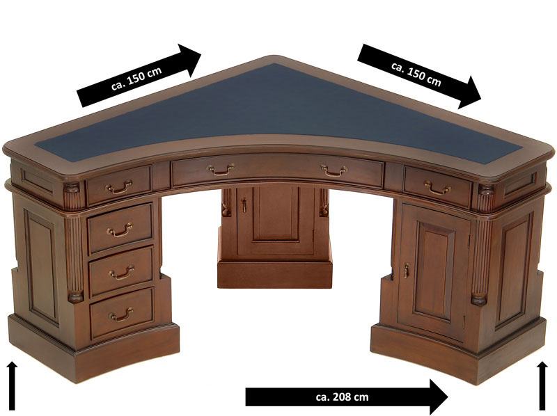 KUTNI RADNI STOL ANTIKNI / STILSKI RADNI STOL - MASIVNO DRVO, NOVO