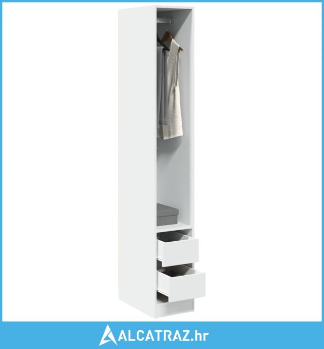 Ormar bijeli 30 x 50 x 200 cm od konstruiranog drva - NOVO