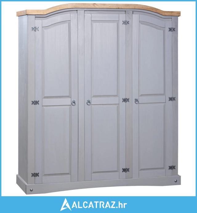 Ormar od borovine meksički asortiman Corona 3 vrata sivi - NOVO