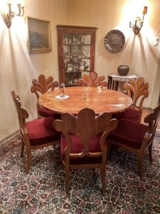 Veliki okrugli stol + 6 stolica