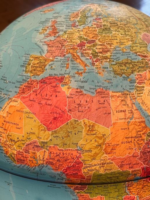 Globus svijeta veliki - stolna lampa / svijetiljka - fi 30