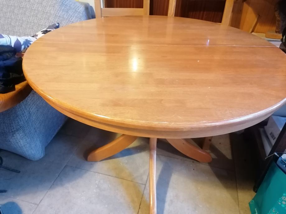 Drveni okrugli stol, promjera 100 cm