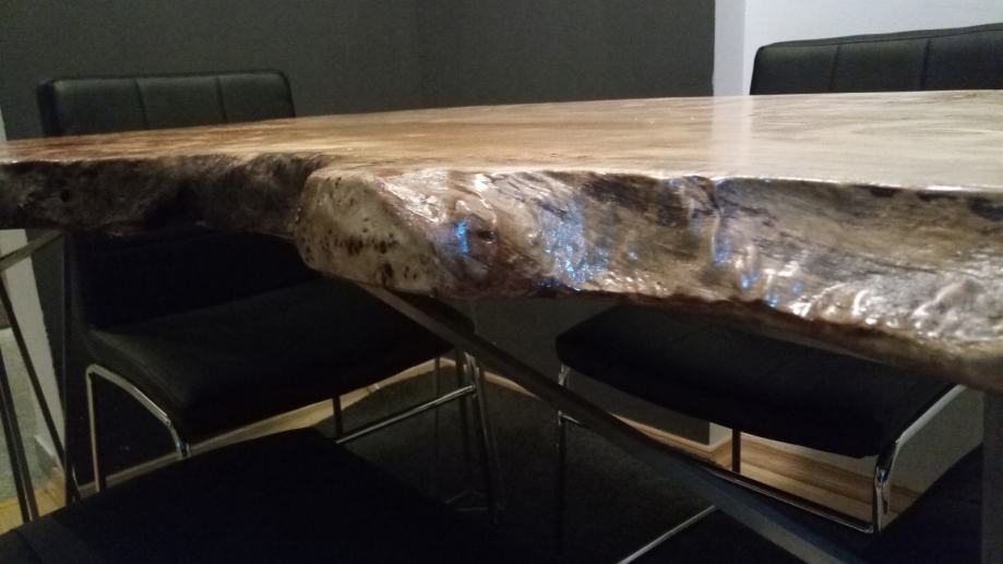 Masivni dizajnerski stol - AKCIJA-Jagnjed/brušeni inox!!!