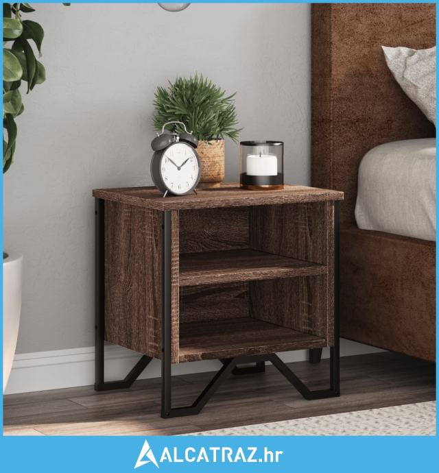 Noćni ormarić 2 kom boja smeđeg hrasta 40 x 30 x 40 cm drveni - NOVO