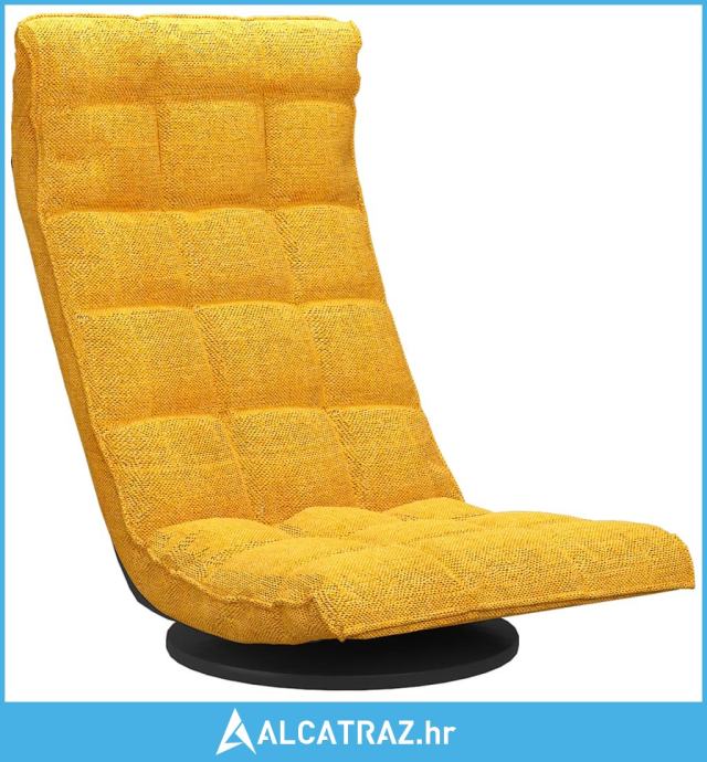 Okretna podna stolica od tkanine boja senfa - NOVO