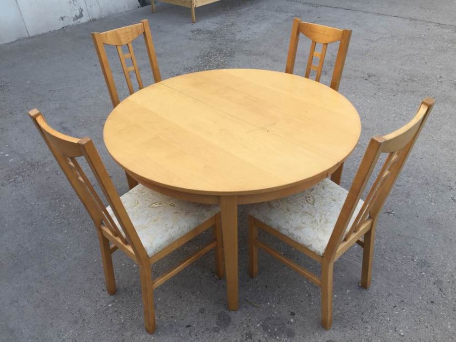 Okrugli stol sa 4 stolice na razvlačenje - SNIŽENO