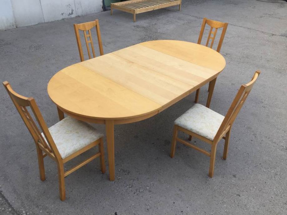 Okrugli stol sa 4 stolice na razvlačenje - SNIŽENO