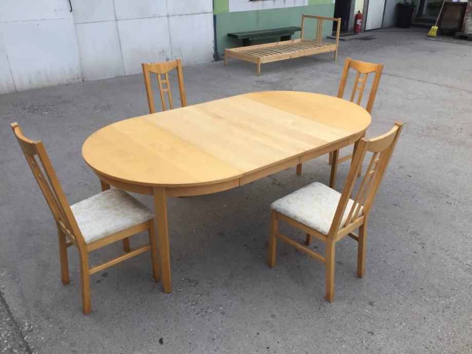 Okrugli stol sa 4 stolice na razvlačenje - SNIŽENO