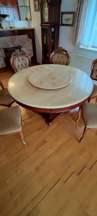 ONYX OKRUGLI STOL I 6 STOLICA