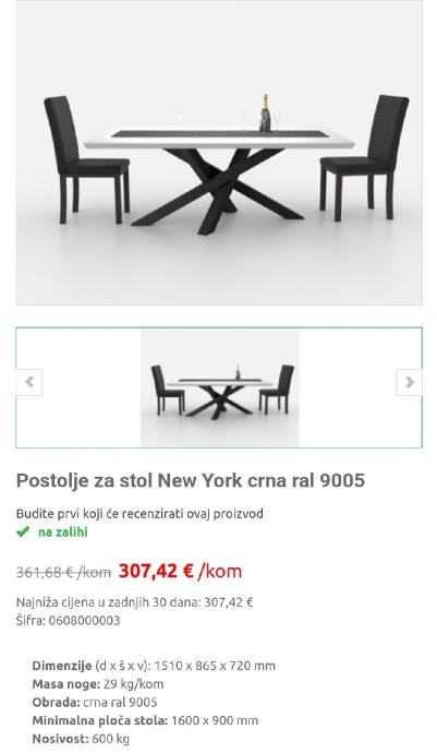 Postolje za stol