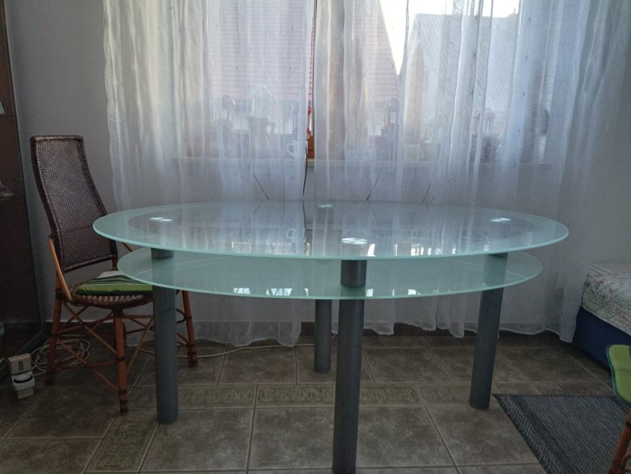 Stakleni stol 160cm