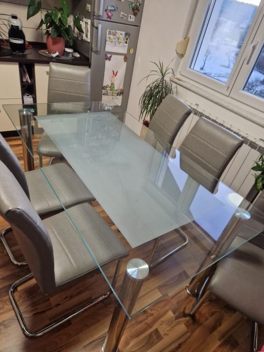 Stakleni stol 160x90 cm