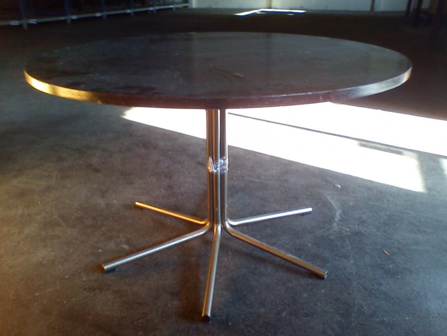 Stol okrugli kombinacija drvo-inox promjer 120 cm, Osijek