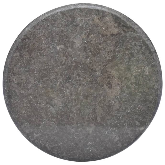 Stolna ploča crna Ø 60 x 2,5 cm mramorna - NOVO