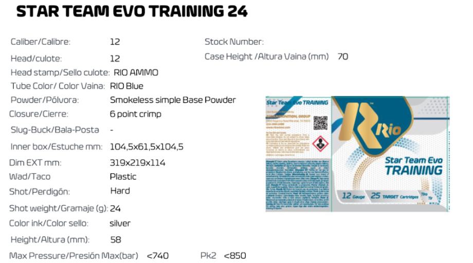 Rio STAR TEAM EVO TRAINING cal.12 24g