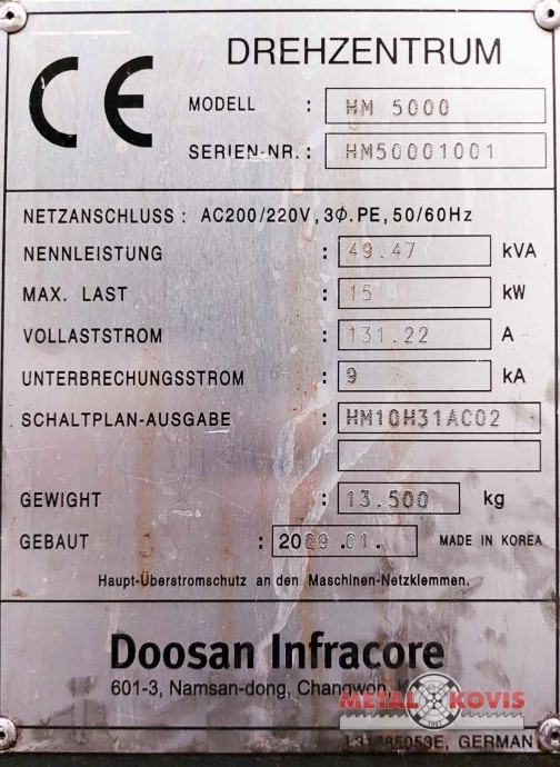 CNC obradni centar DOOSAN HM 5000