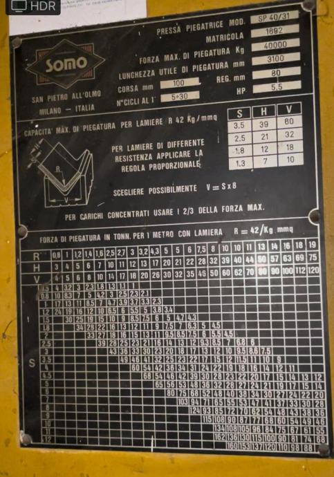 Hidraulična apkant preša SOMO SP 40/31