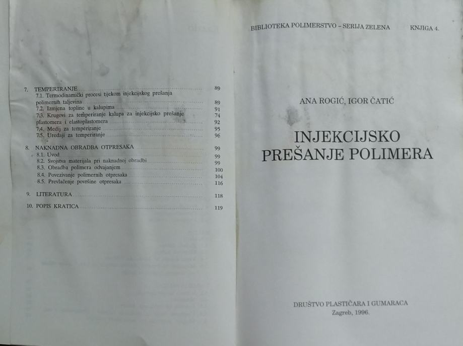 Ana Rogić, Igor Čatić - Injekcijsko prešanje polimera
