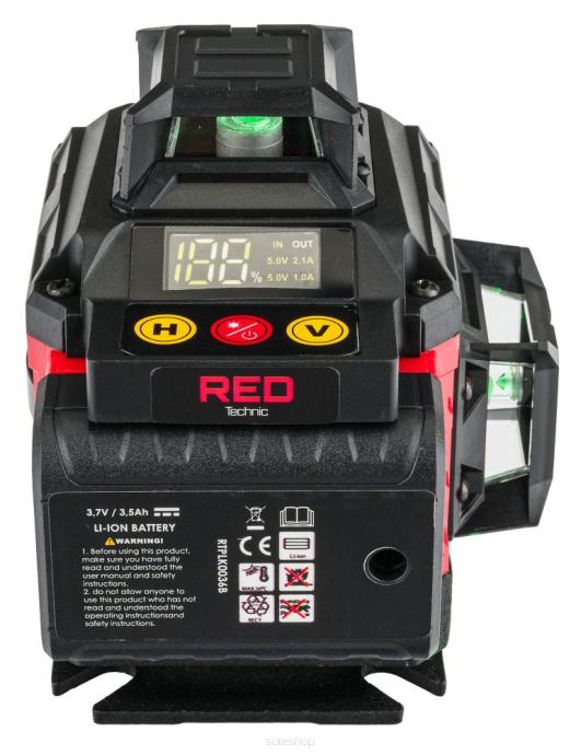 Aku. LCD 4D 16 linija zelena konstrukcija laserska libela 2x 3500mAh