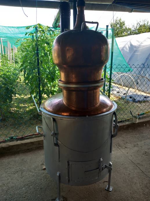 KAZAN ZA PEČENJE RAKIJE, PLITKI, 120 LITARA + PLASTIČNA BURAD