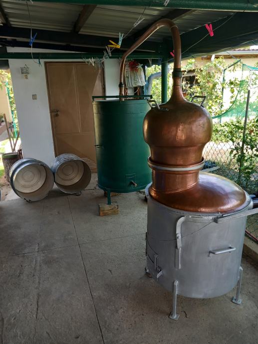 KAZAN ZA PEČENJE RAKIJE, PLITKI, 120 LITARA + PLASTIČNA BURAD