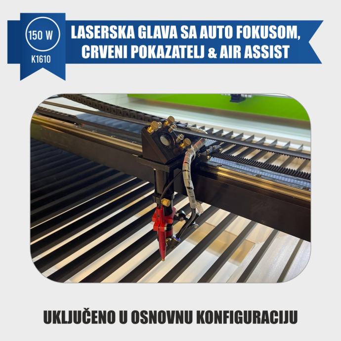 LASERSKI GRAVER - K1610 EFR F8 – LASERSKA CIJEV 150 W RUIDA KONTROLOR