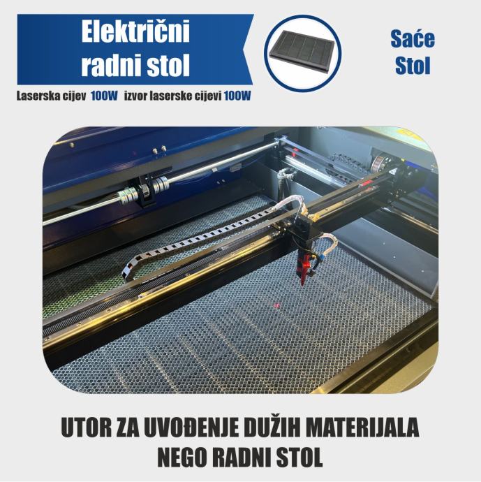 LASERSKI GRAVER KL-9060 EFR F4 – LASERSKA CIJEV 100 W RUIDA KONTROLOR