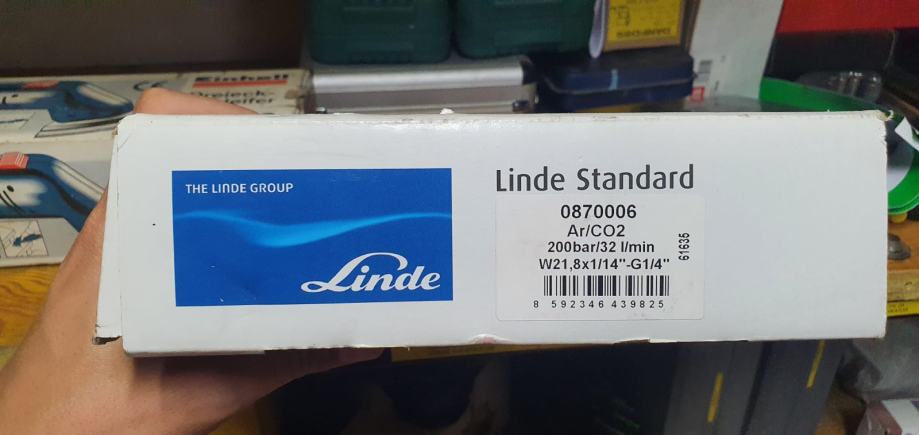 LINDE Reducir ventil (regulator), manometar za bocu Co2 + Argon