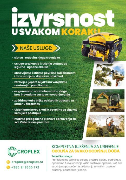 Riješenje za uređenje vanjskih površina (Košnja trave,rušenje stabala.