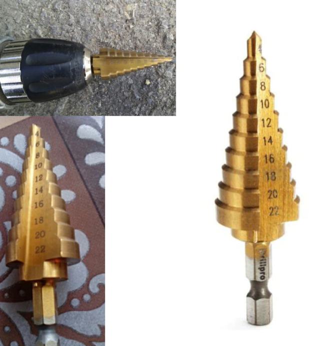 SVRDLO KONUSNO STEPENASTO RAZVRTAČ VELIČINE 4 - 22 mm