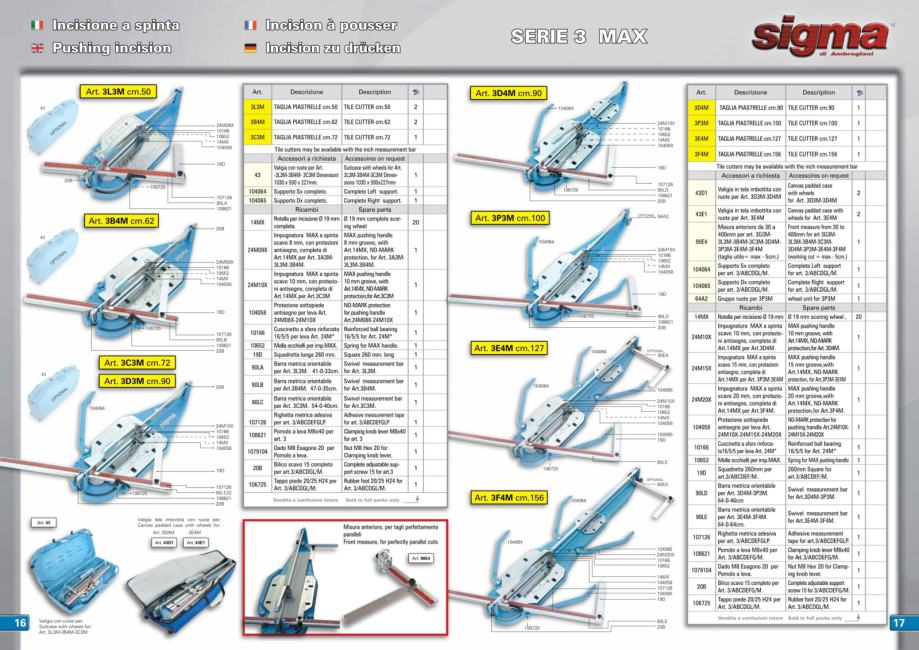 Sigma rezač keramičkih pločica SERIJA 3 MAX, 3P3M 100cm
