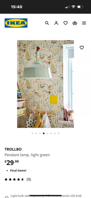 Ikea Trollbo stropna lampa