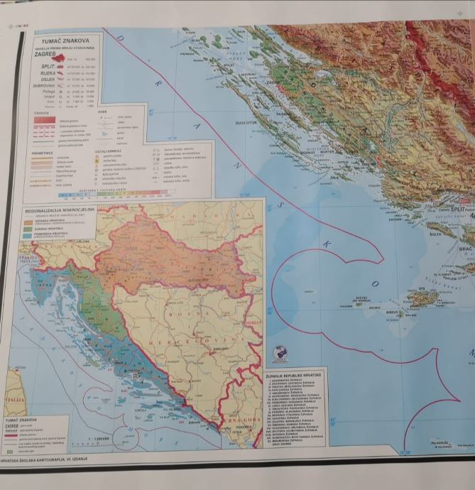 Karta Sjeverne Dalmacije i otoka