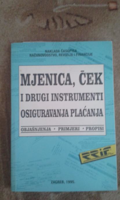 Mjenica,Cek i drugi instrumenti osiguravanja placanja
