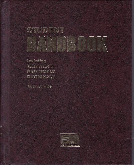 STUDENT HANDBOOK Including Websters New World Dictionary volume one