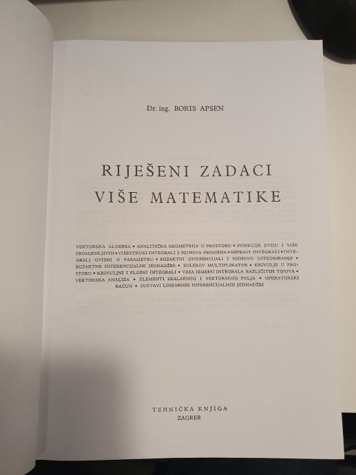 Boris Apsen: Riješeni zadaci iz više matematike