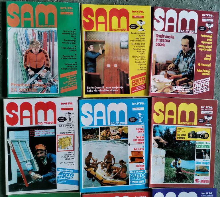 ČASOPIS SAM SVOJ MAJSTOR 1976. GODINA-BROJEVI 2,3,5,6,7,8,9,10,11,12