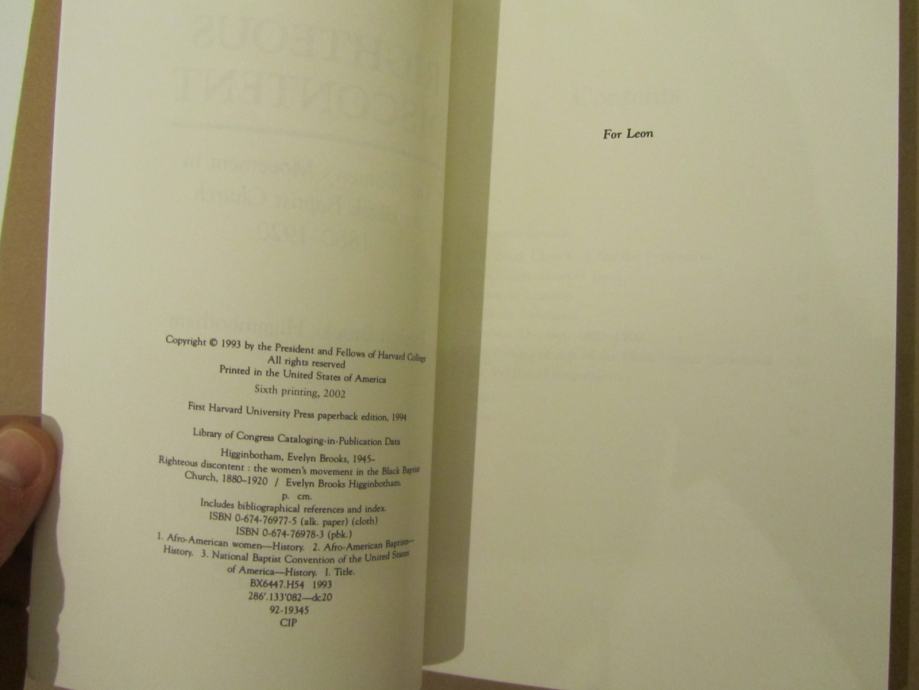 Evelyn Brooks Higginbotham-Righteous Discontent (NOVO)