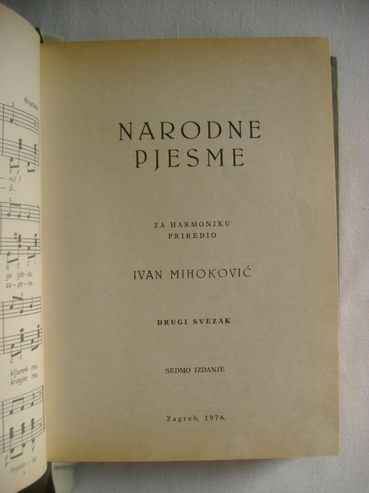 Note - Ivan Mihoković/Georg Matanović - Narodne pjesme za harmoniku