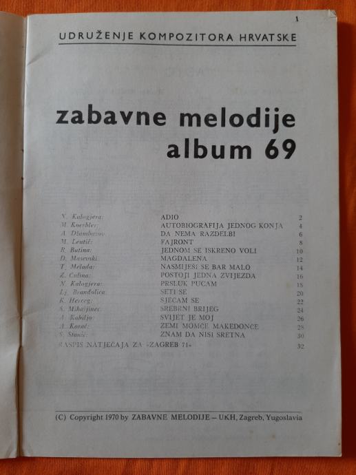 Notne knjižice, metronom - Zabavne melodije, festivali - note i tekst